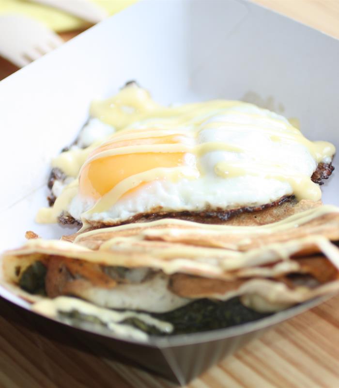 Savoury Crepes served hot and fresh from Planet of the Crepes